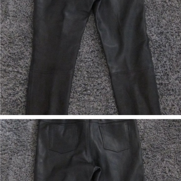 J&S | Pants | Js Leather Pants 44x275 Black Moto Biker Men Zipper | Poshmark
